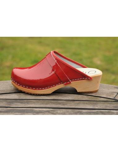 Leather swedish clogs with wooden sole for woman - Esprit Nordique